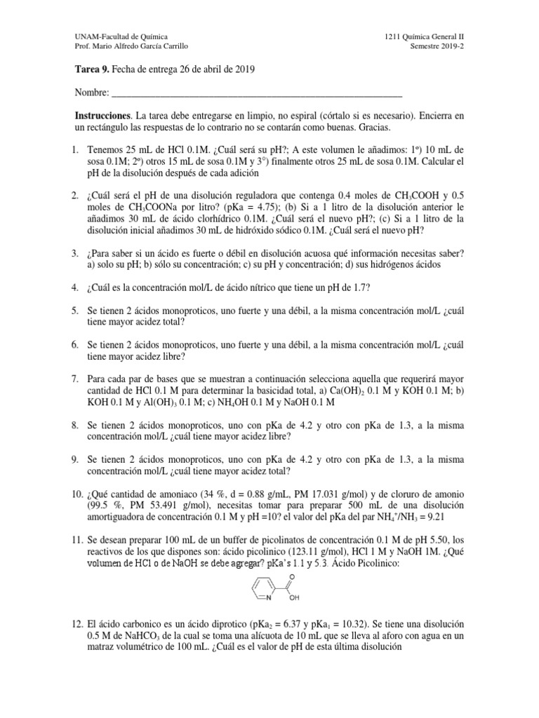 Tarea9 35753 | PDF | Ácido | Ácido clorhídrico