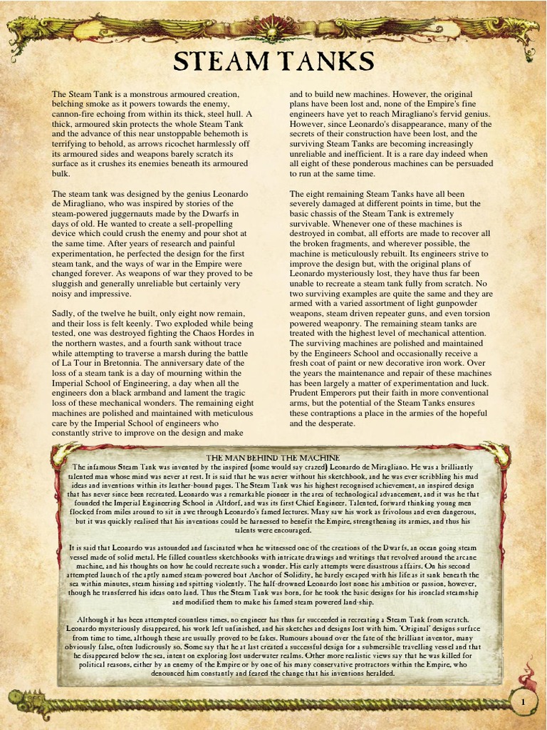 Warhammer - Steam Tanks | PDF | Cannon | Tanks