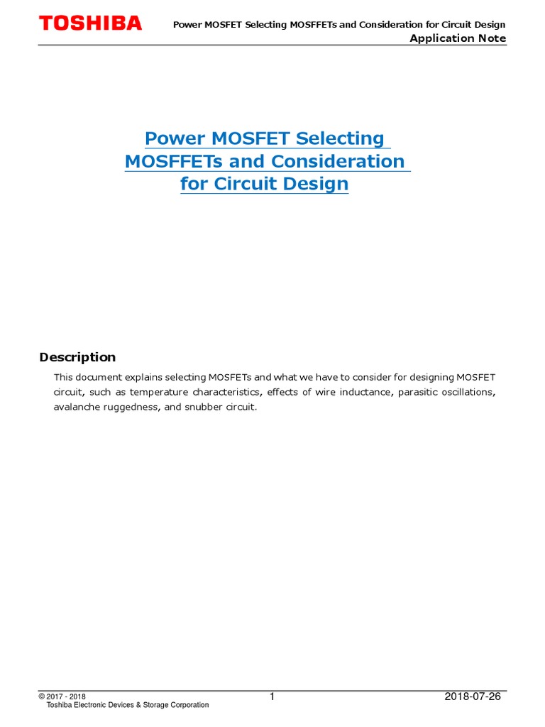 Application Note en 20180726 | PDF | Mosfet | Field Effect Transistor
