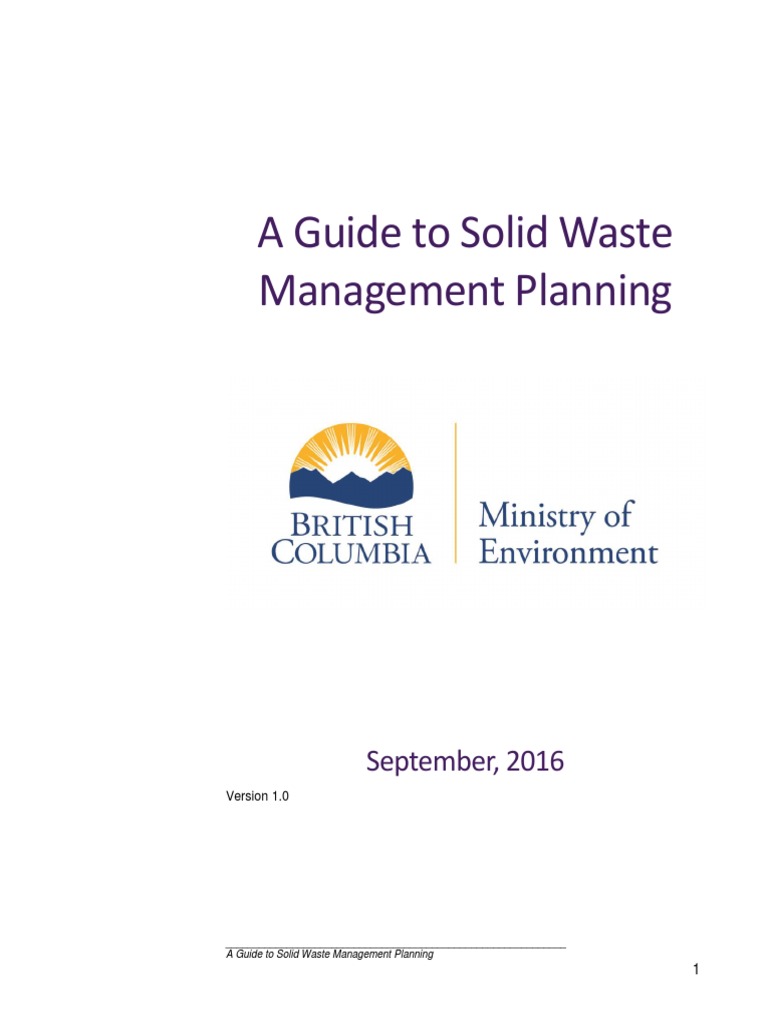 Solid Waste Management Planning Guide | PDF | Waste Management | Waste