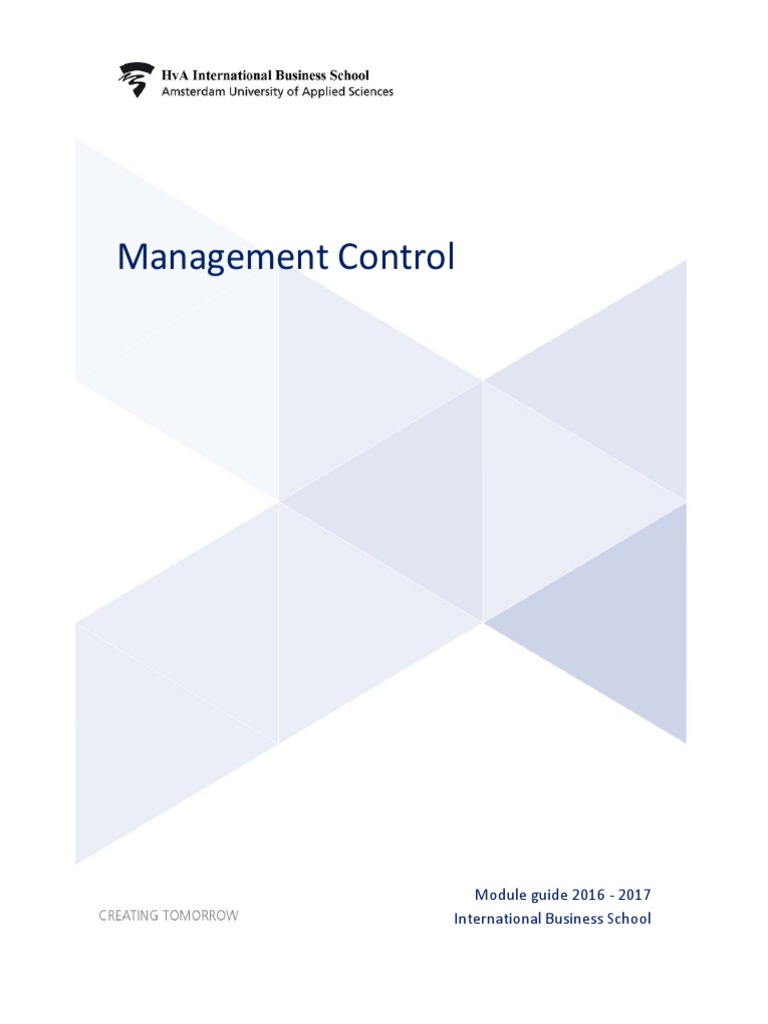 Management Control Module Overview 2016-2017 | PDF | Strategic ...