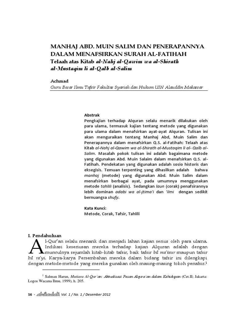 Tafsir Muin Salim PDF | PDF | Filsafat | Agama & Spiritualitas