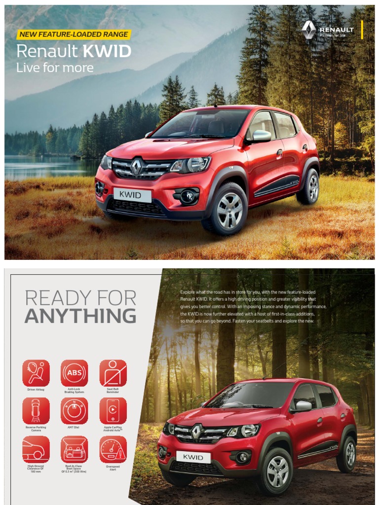 Kwid Catalog | PDF | Anti Lock Braking System | Seat Belt