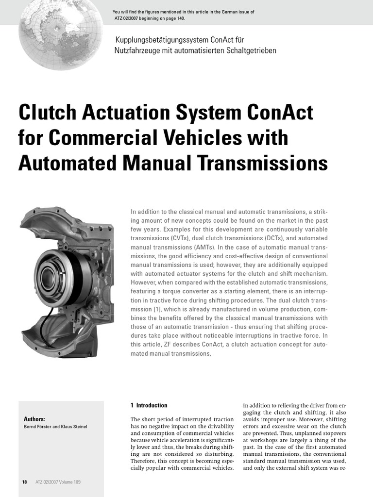 Clutch Actuation System ConAct For Commercial Vehicles With Automated ...