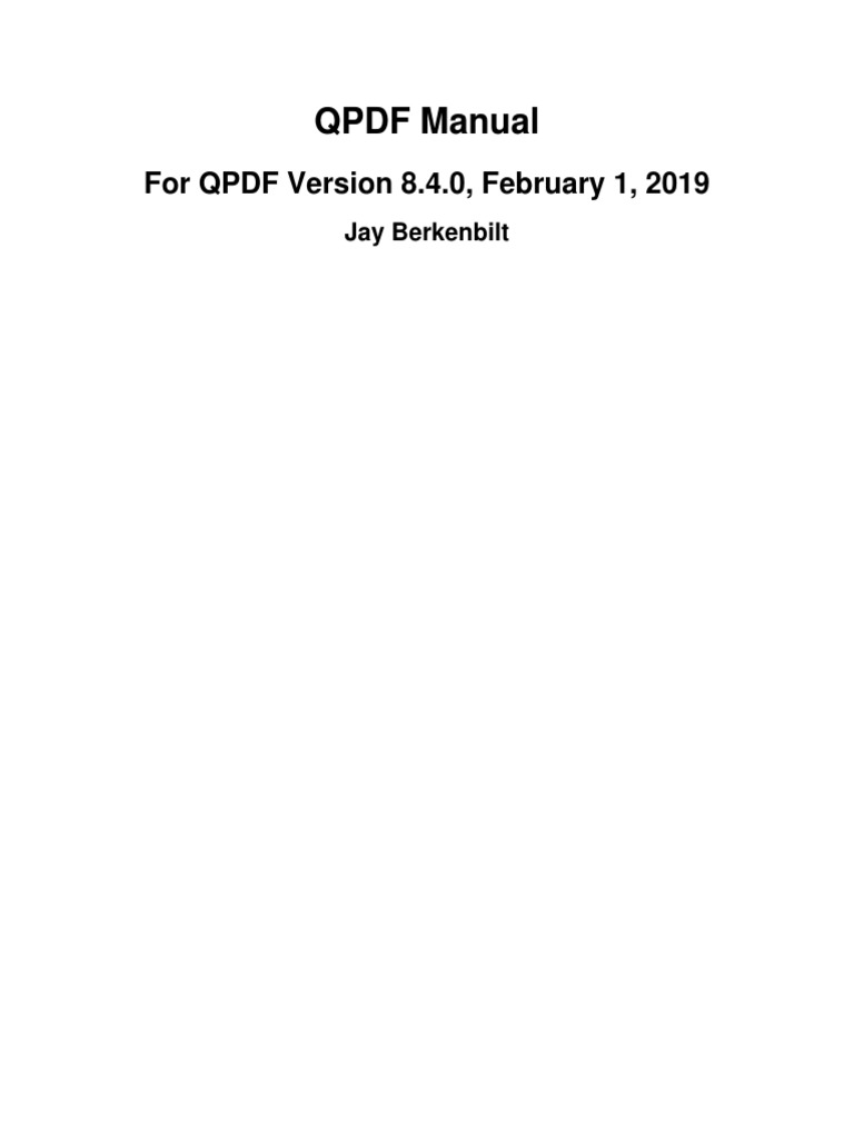 QPDF Manual | PDF | Command Line Interface | Parameter (Computer Programming)