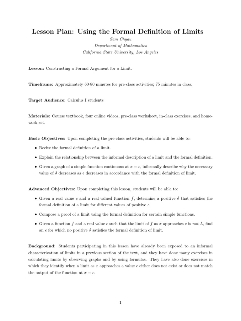 Lesson Plan Sam Chyau | PDF | Function (Mathematics) | Cognition