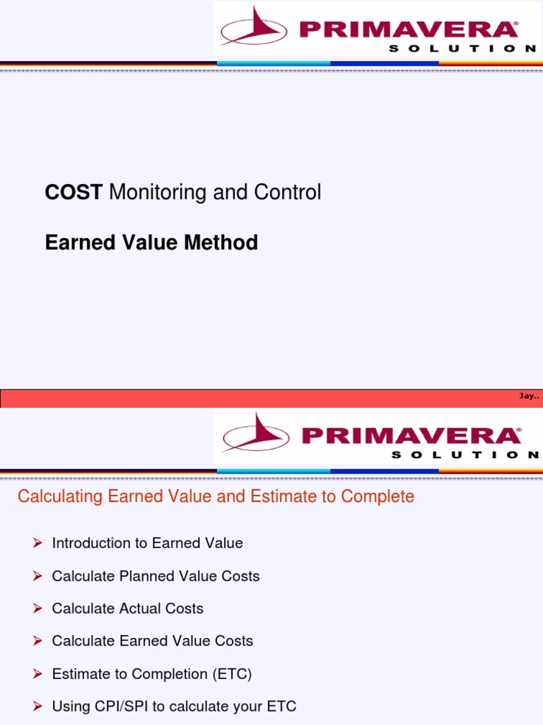 COST Monitoring and Control Earned Value Method | PDF | Statistical Theory | Statistical Analysis