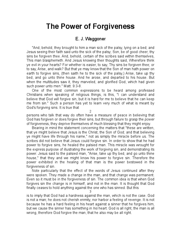 The Power of Forgiveness | PDF | Sin | Forgiveness