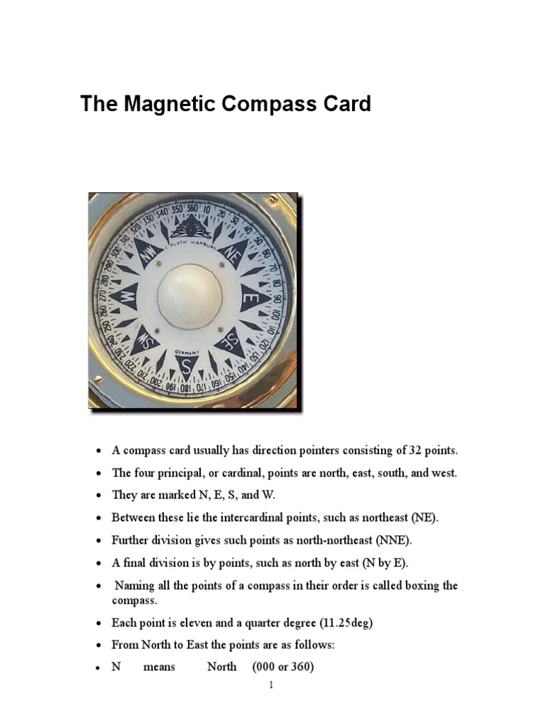 The Magnetic Compass Card | PDF | Compass | Gyroscope