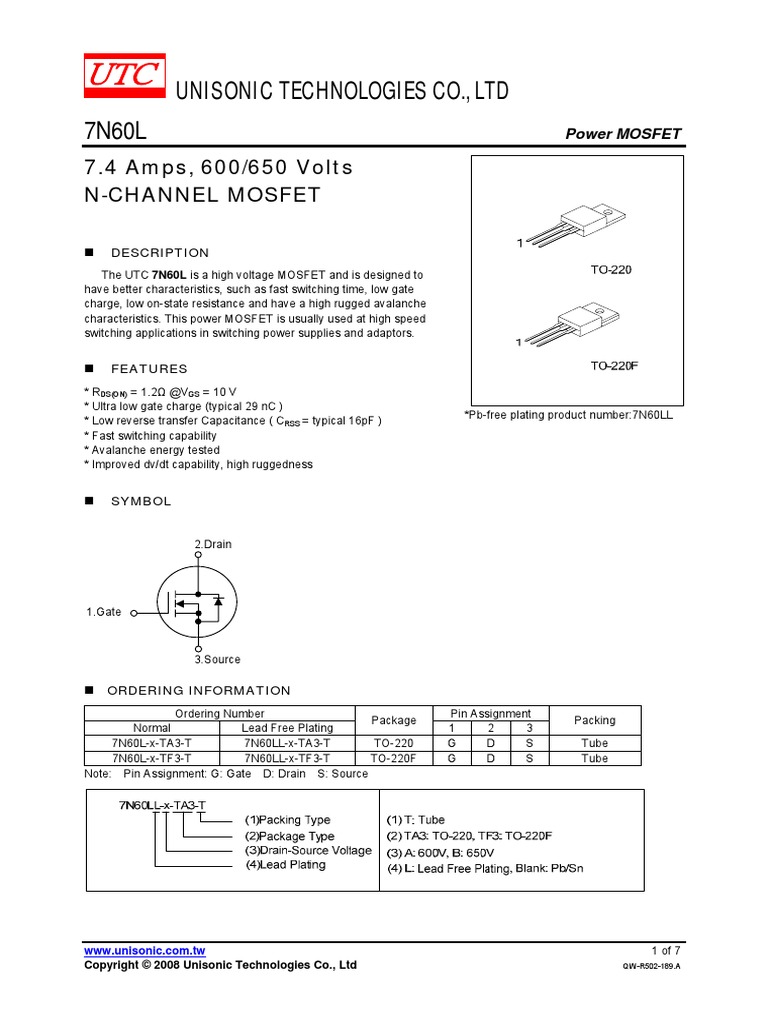 H1252 Technical Manual | PDF | Field Effect Transistor | Mosfet