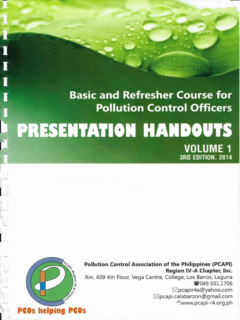 Basic and Refresher Course For Pollution Control Officers Volume 1 PDF ...