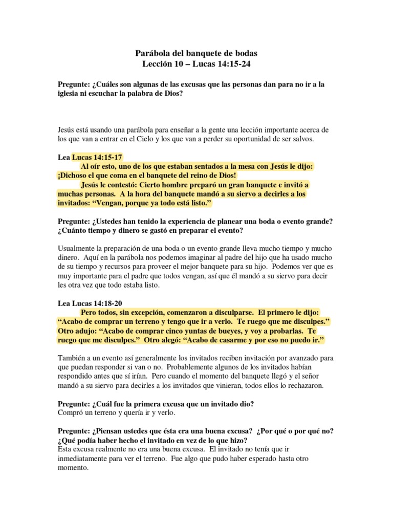 Parabola de Los Invitados A La Boda | PDF | Jesús | Dios