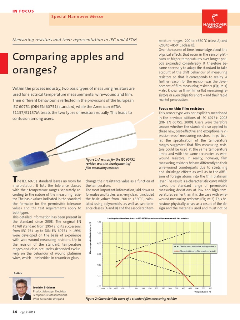 IEC 60751 Vs ASTM 1137 | Download Free PDF | Resistor | Engineering ...