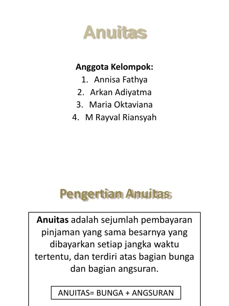 Anuitas Kelompok 4 | PDF
