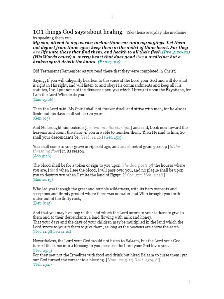 101 Healing Scripture Amp Ver3 | PDF | Last Judgment | Jesus