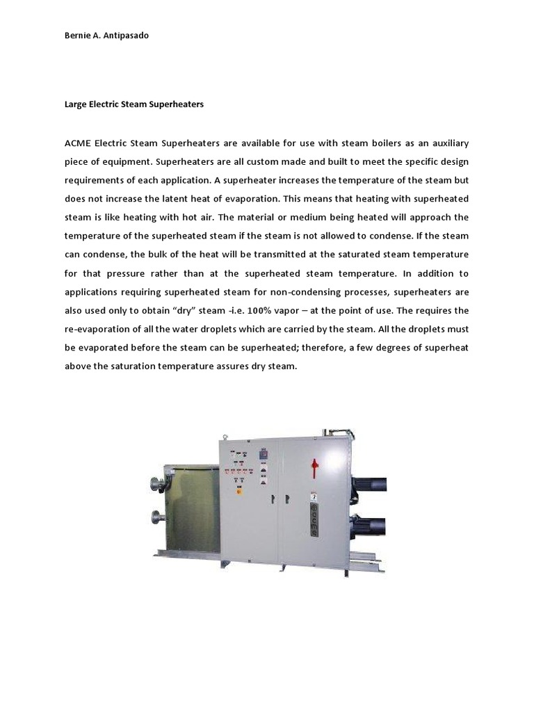 Large Electric Steam Superheaters | PDF