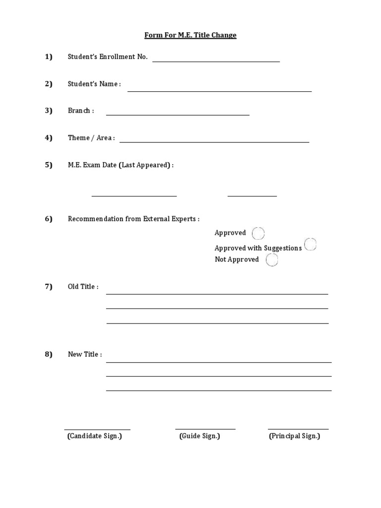 Title Change Form PDF | PDF