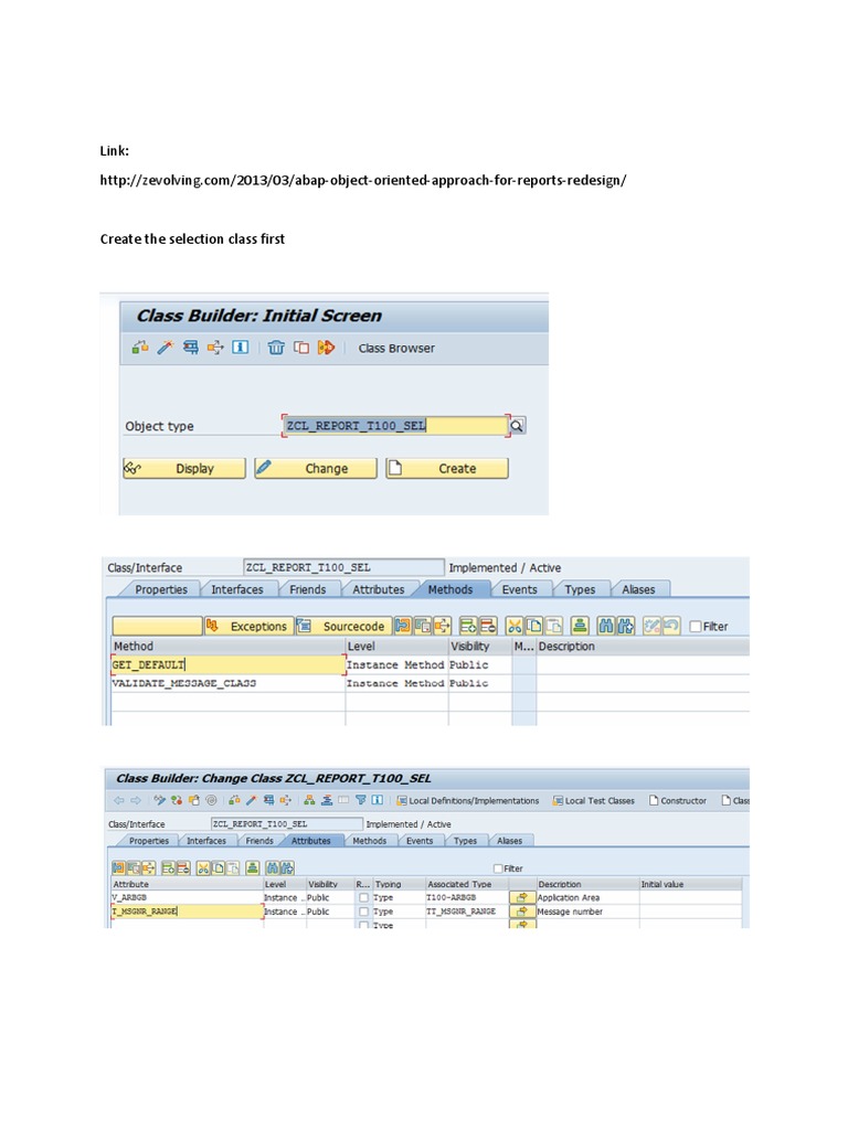 Abap Object Oriented Approach For Reports Redesign Download Free Pdf Method Computer