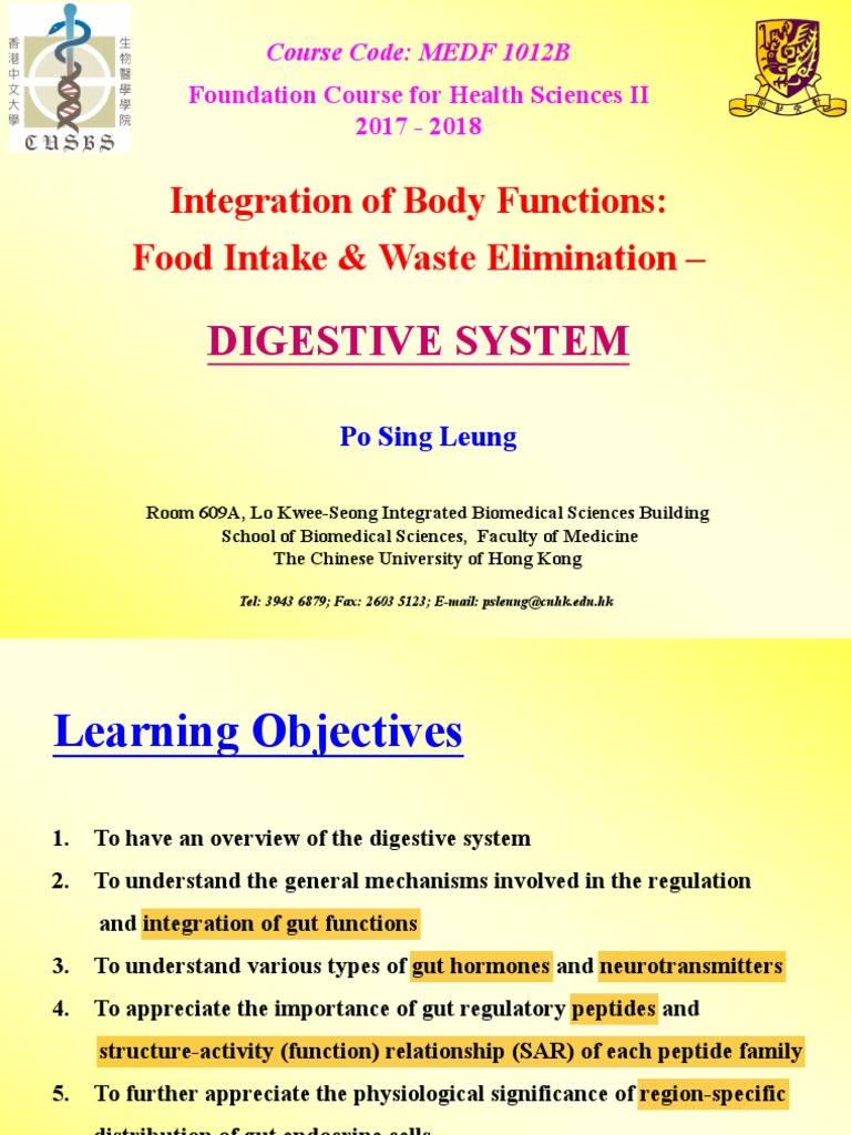 Regulation and Integration of the Digestive System: A Focus on Gut ...