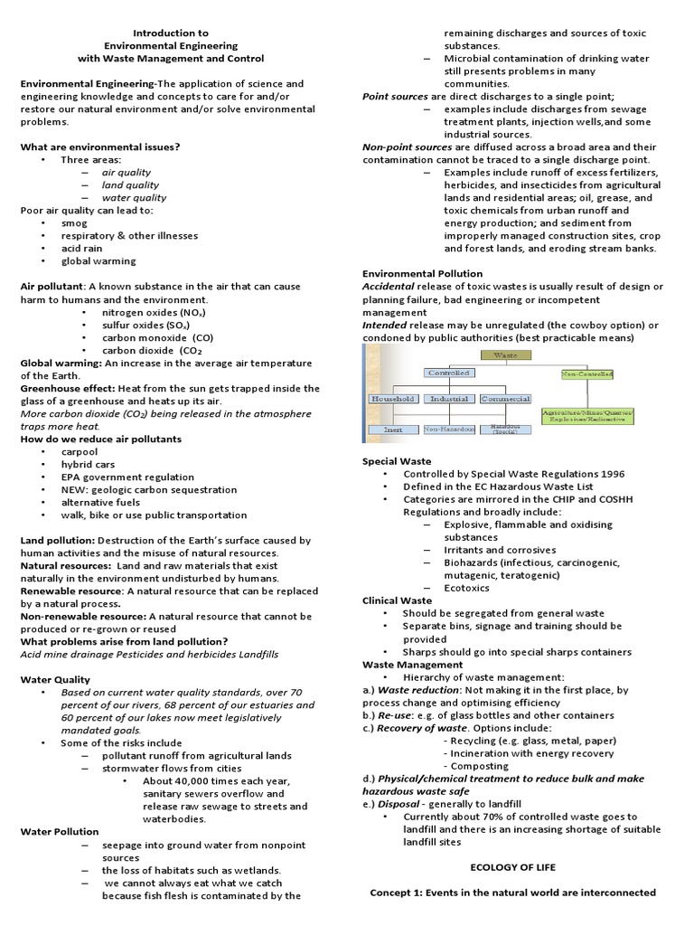 Envi Prelims Reviewer | PDF | Food Web | Ecosystem