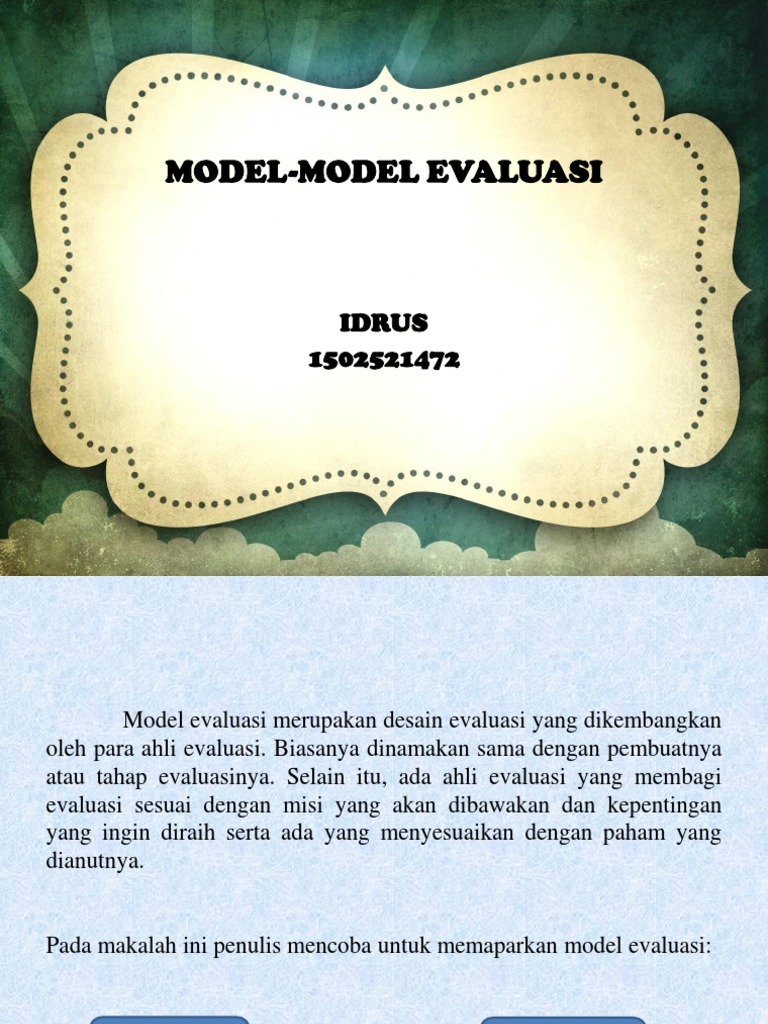 Model Model Evaluasi | PDF