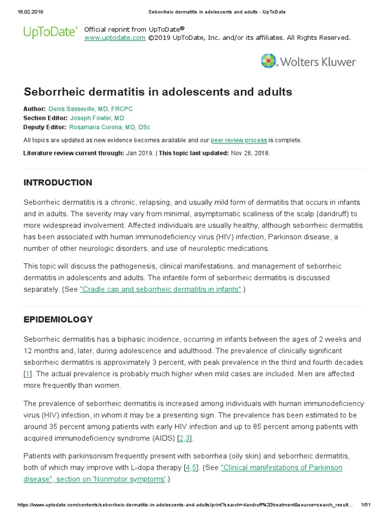 Seborrheic Dermatitis in Adolescents and Adults | PDF | Psoriasis ...