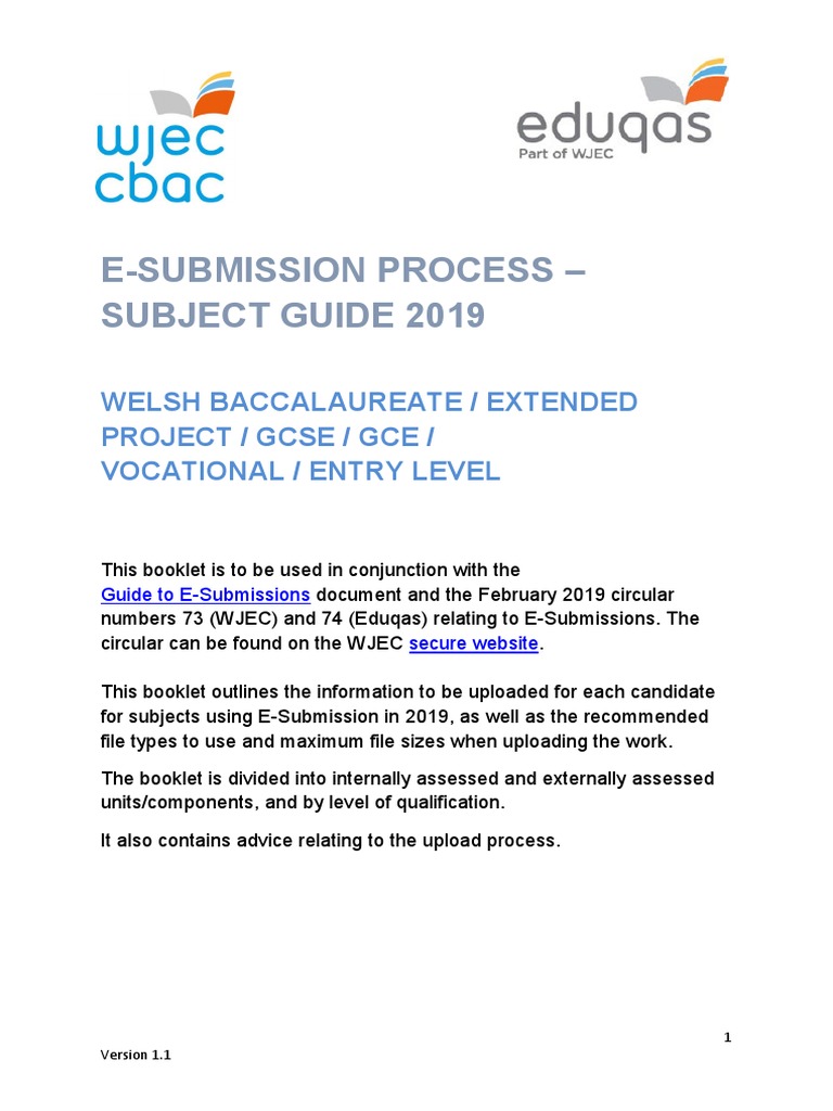 E-Submission Guide for Welsh Baccalaureate | PDF | Mp3 | File Format