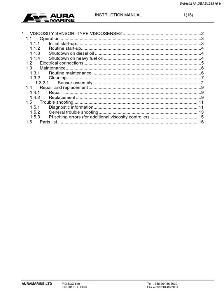 Viscosity Sensor - Type ViscoSense2 | PDF | Fuel Oil | Valve