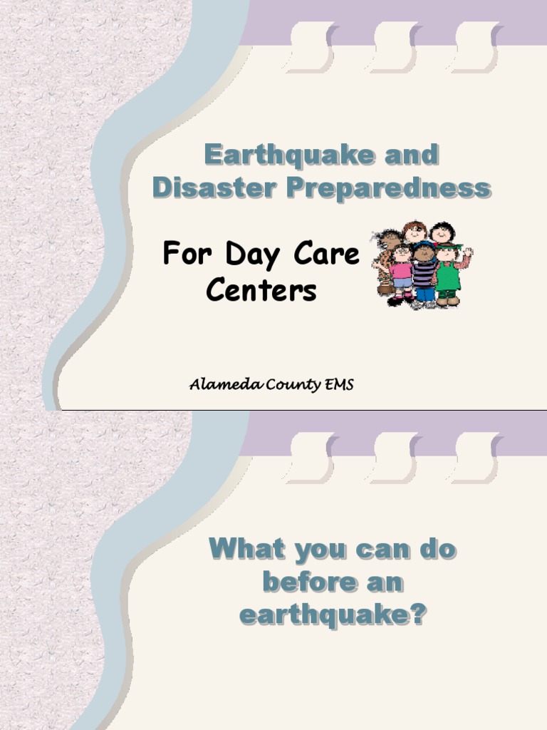 Disaster and Earthquake Preparedness Daycare | PDF | Emergency ...