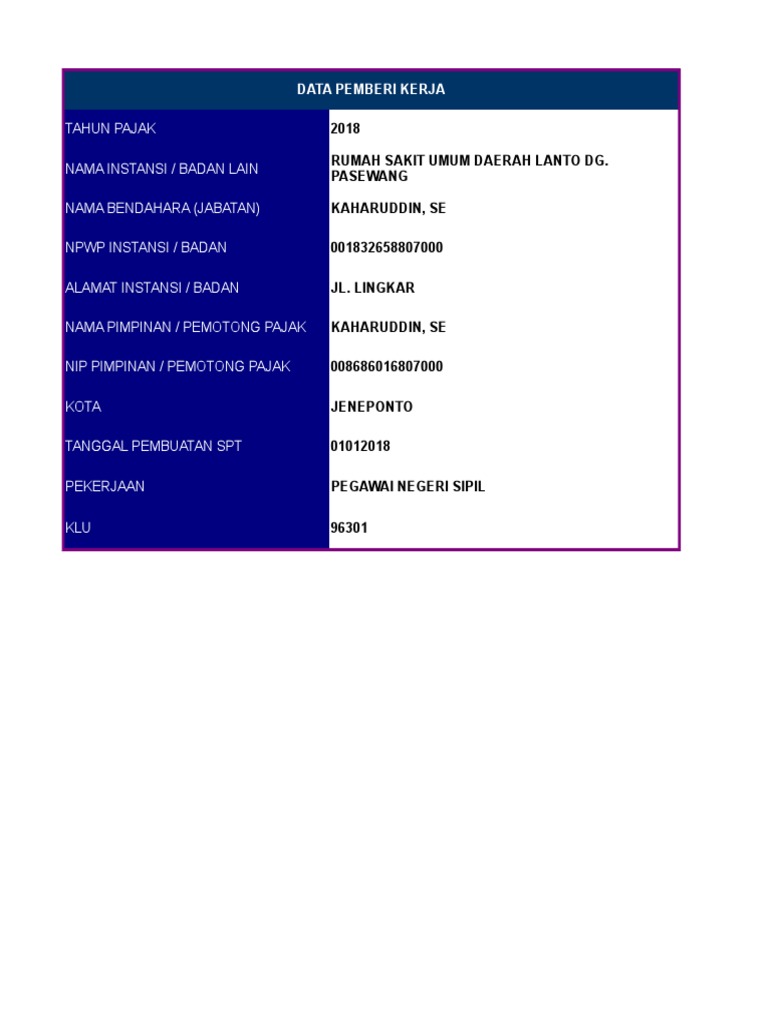 Contoh Pajak A2 | PDF