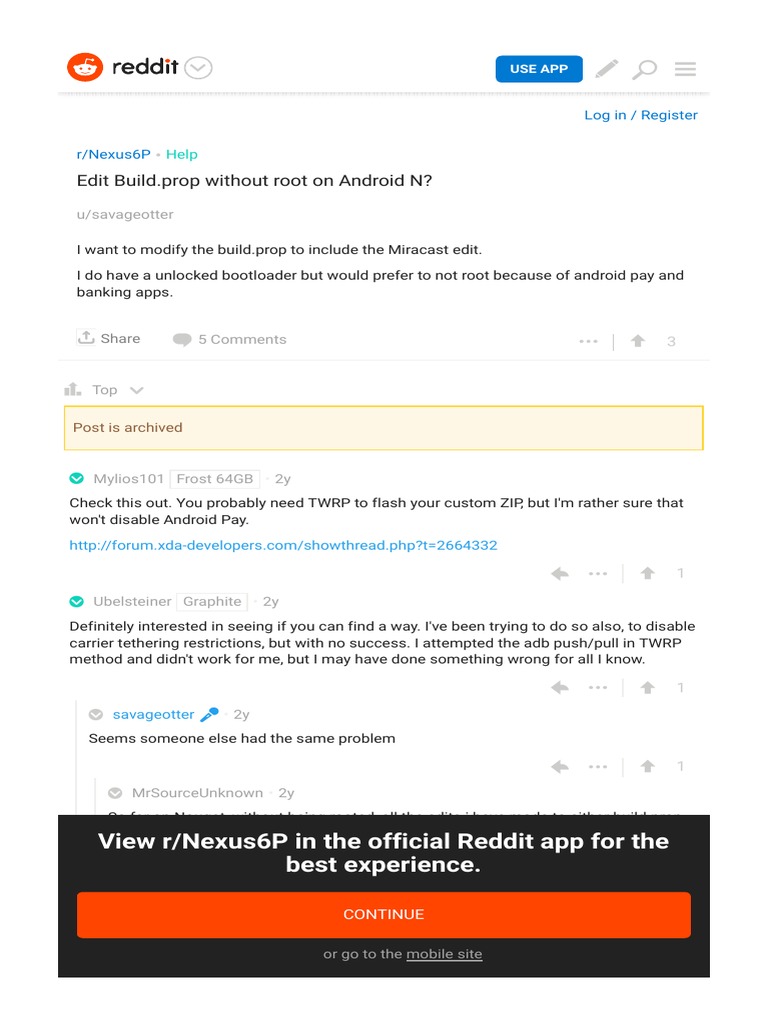 Edit Build - Prop Without Root On Android N - Nexus6P PDF | PDF | Embedded Linux Distributions ...