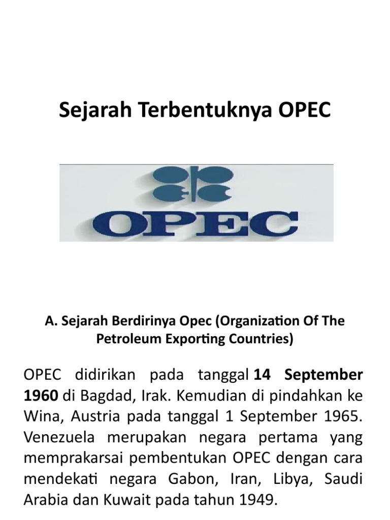 Sejarah Terbentuknya OPEC | PDF