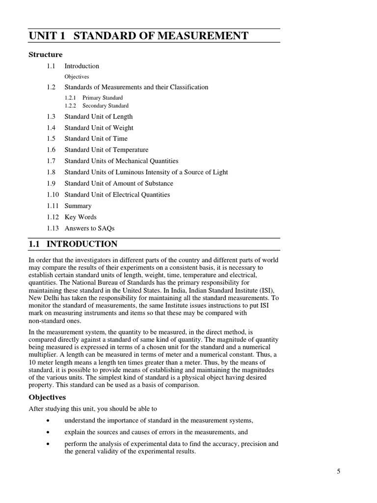 Standards of Measurement | PDF | Metre | Measurement