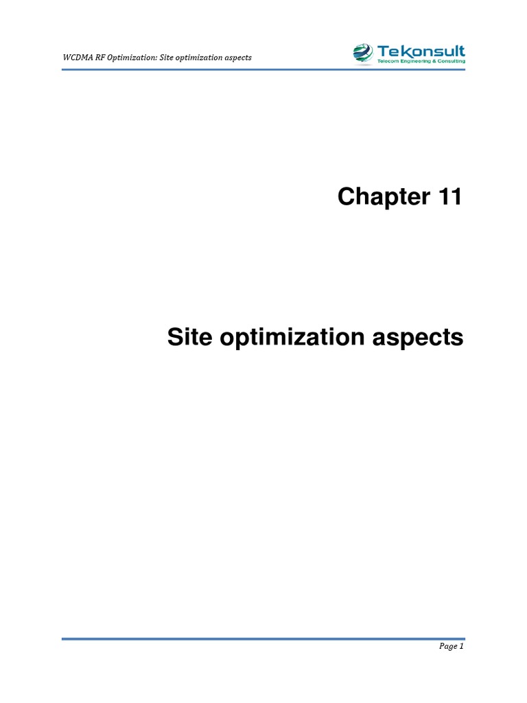 WCDMA RF Optimization: Site Optimization Aspects | PDF | Antenna (Radio) | Amplifier