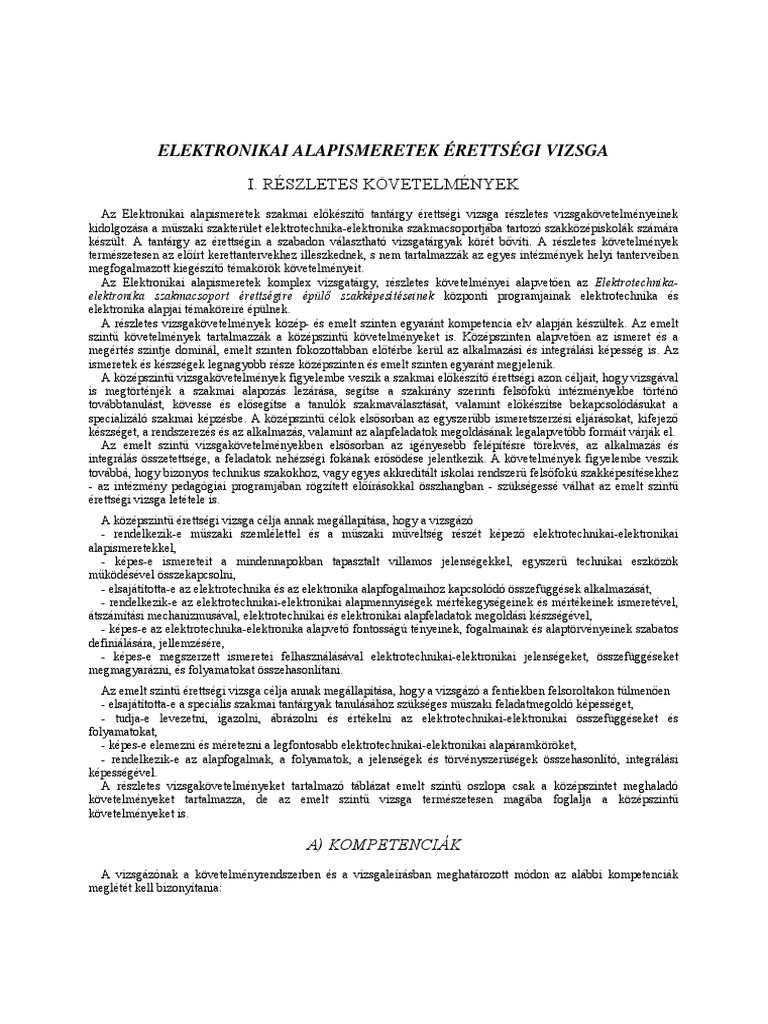 Elektronikai Alapismeretek VK PDF | PDF