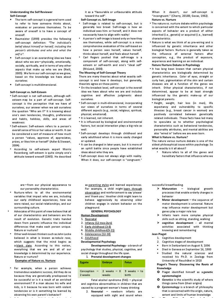 Understanding The Self Reviewer | PDF | Id | Developmental Psychology