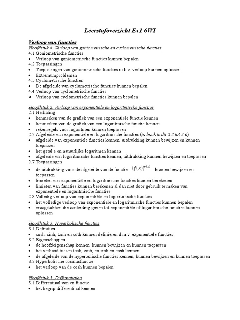 Leerstofoverzicht 6WI Kerst | PDF