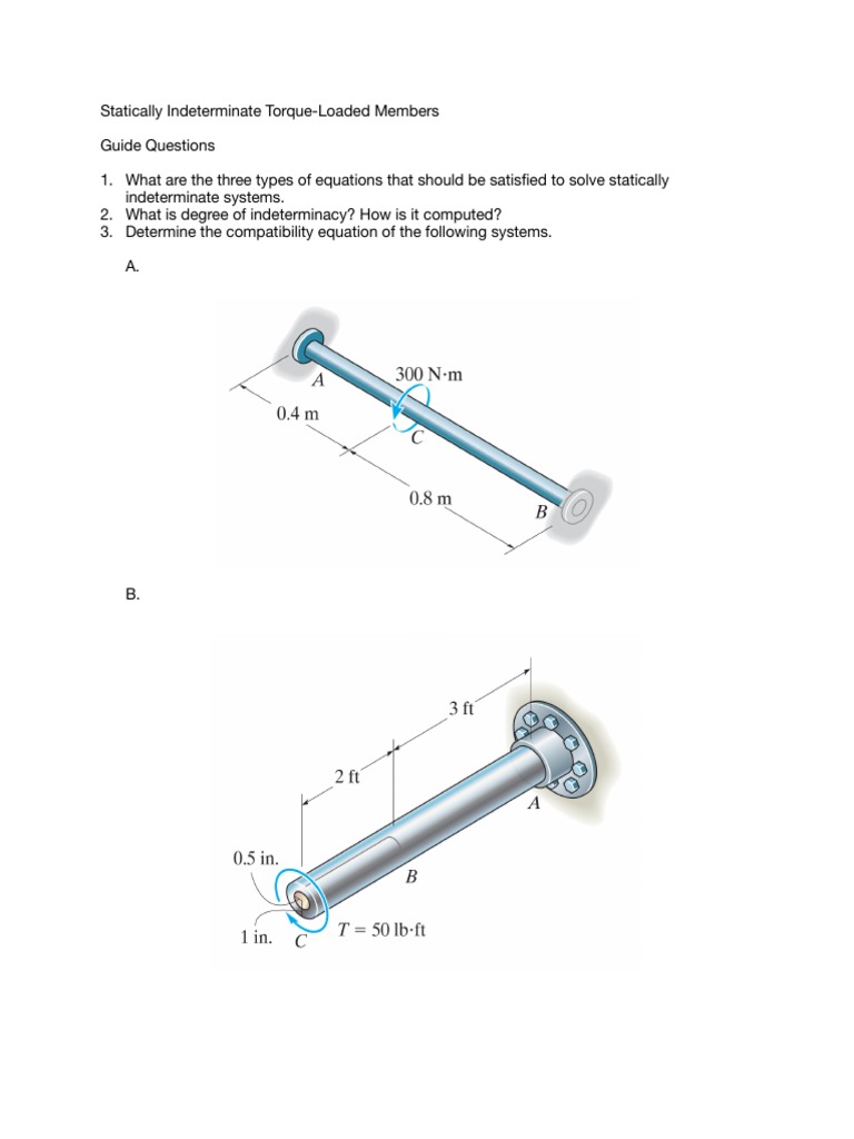 Statically Indeterminate Torque Loaded | PDF