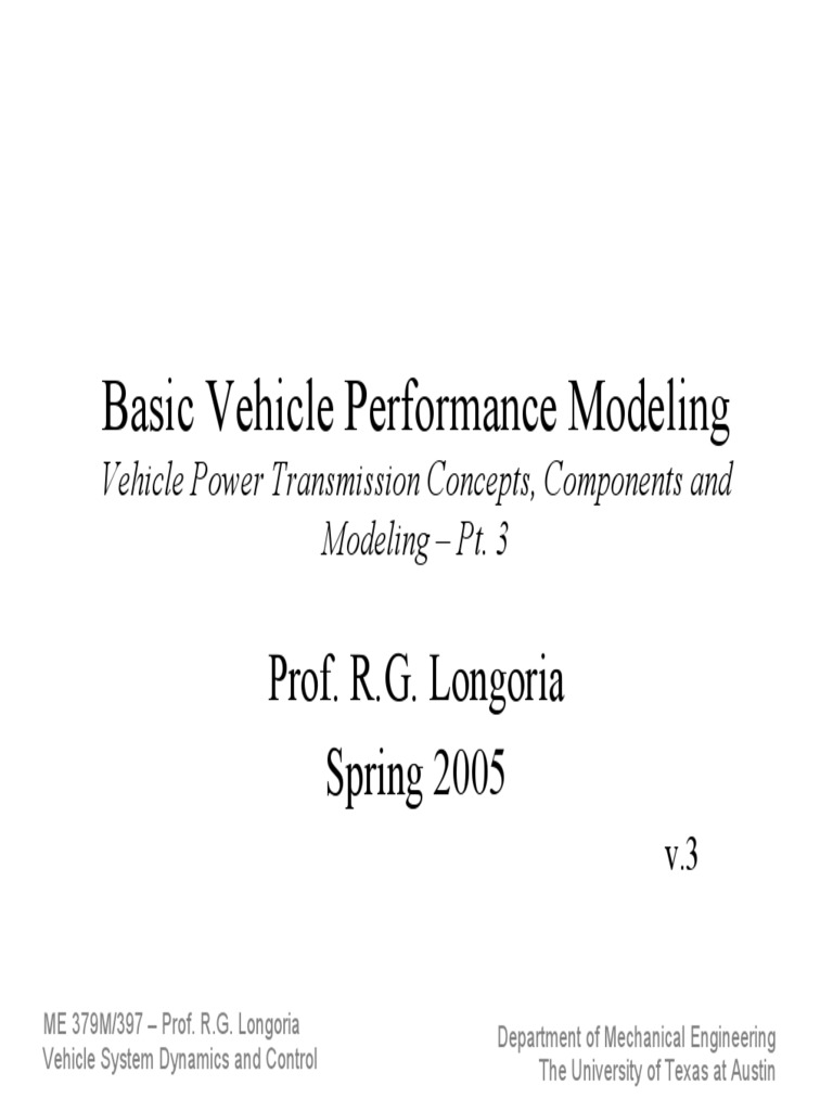 Bond Graph Vehicle Perfomance | PDF | Manual Transmission ...