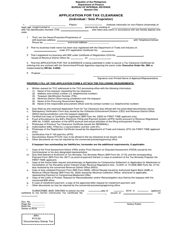 Tax Clearance Form | PDF | Taxpayer | Taxes