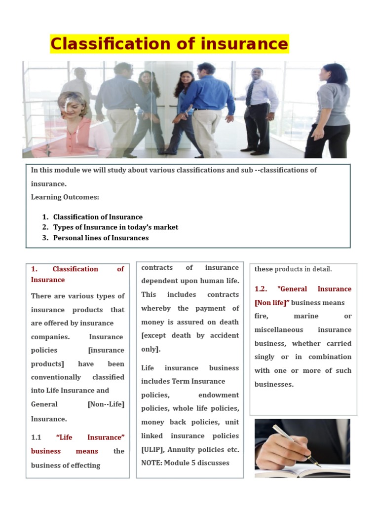 4.classification of Insurance - 1526989825 | PDF | Liability Insurance ...