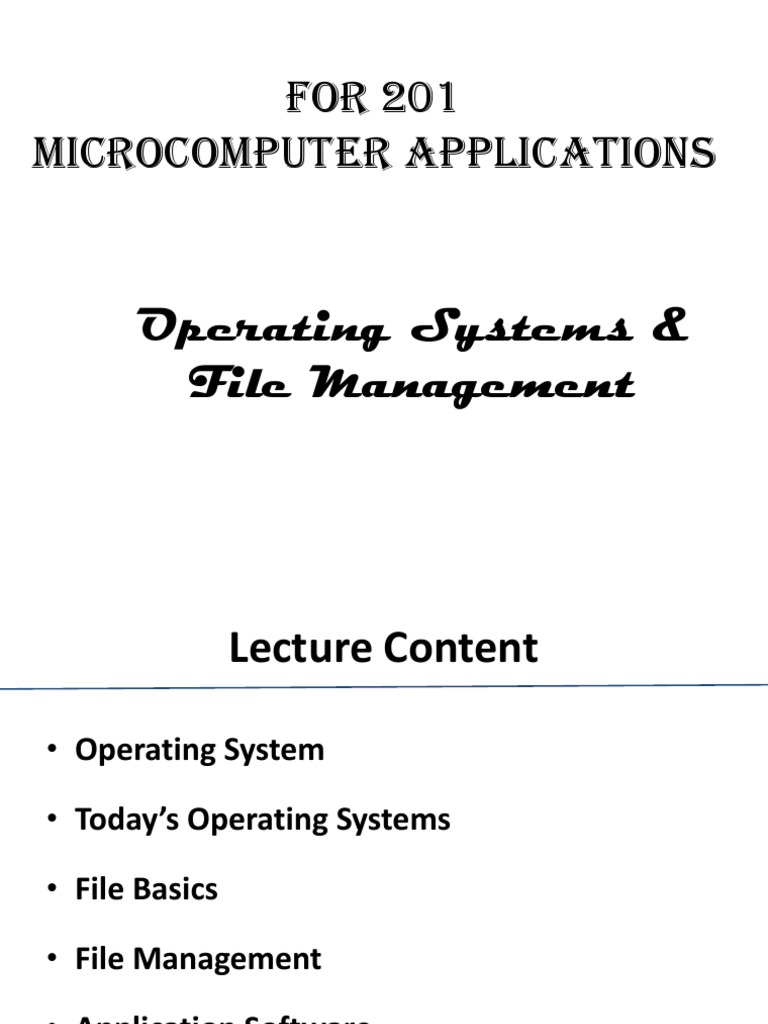 File Management and Operating Systems | PDF | Computer File | Operating System