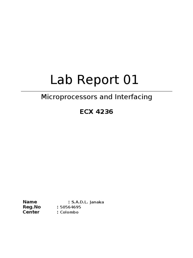 Micro Lab1 Report | PDF | Emulator | Source Code
