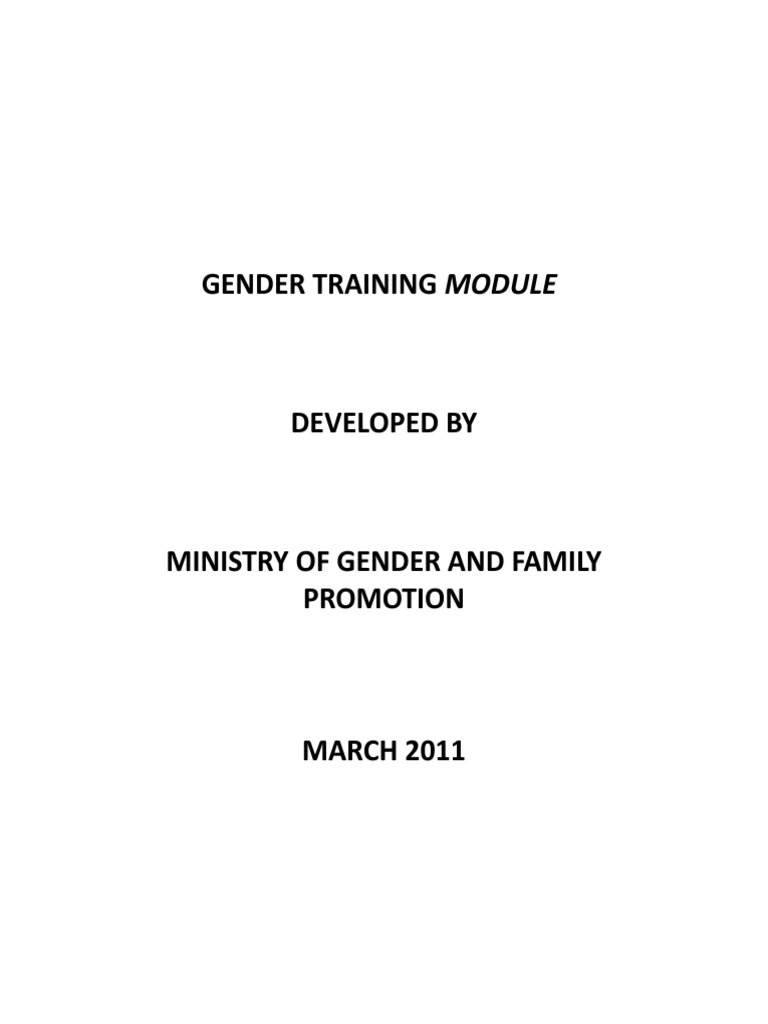 Gender Training Module-2 | PDF | Gender Role | Gender Analysis