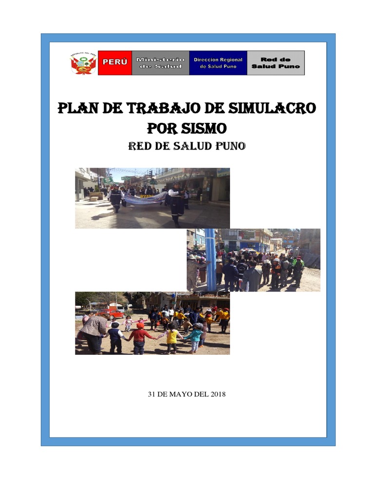 Plan de Simulacro 2018 | PDF | Temblores | Defensa Civil