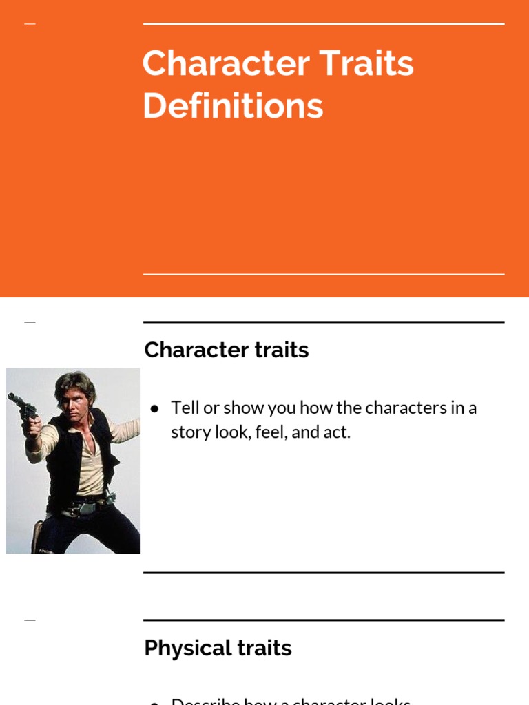 Character Trait Definitions | PDF
