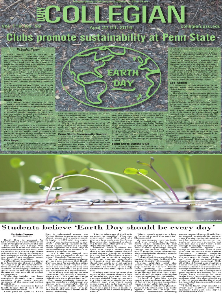 Earth Day Sustainability | PDF | Pennsylvania State University ...