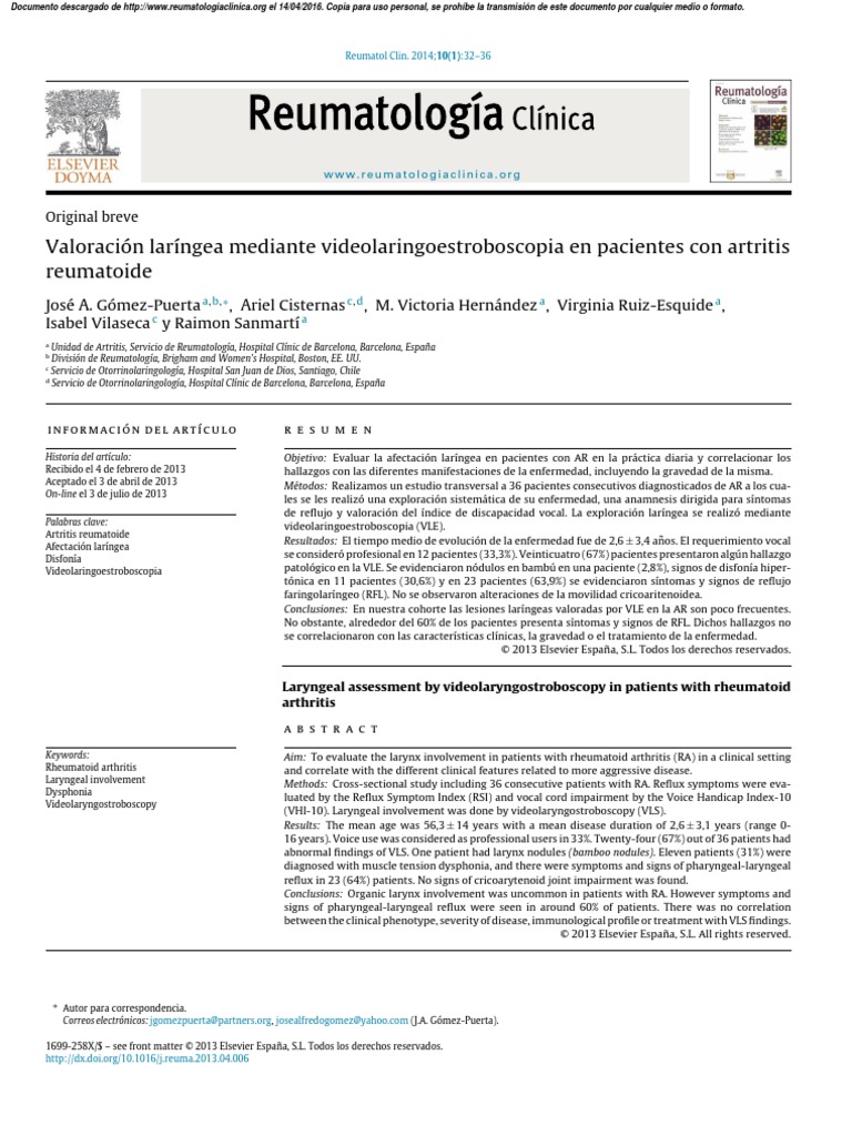 Temblor Laringeo DD Espasmo Laringeo | PDF | Diagnostico medico | Tos