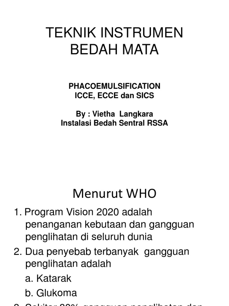 Teknik Instrumen Bedah Mata | PDF