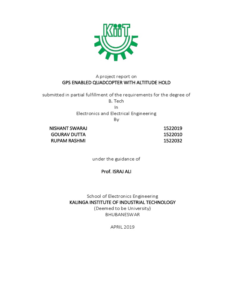 Quad Report PDF | PDF | Electric Motor | Quadcopter